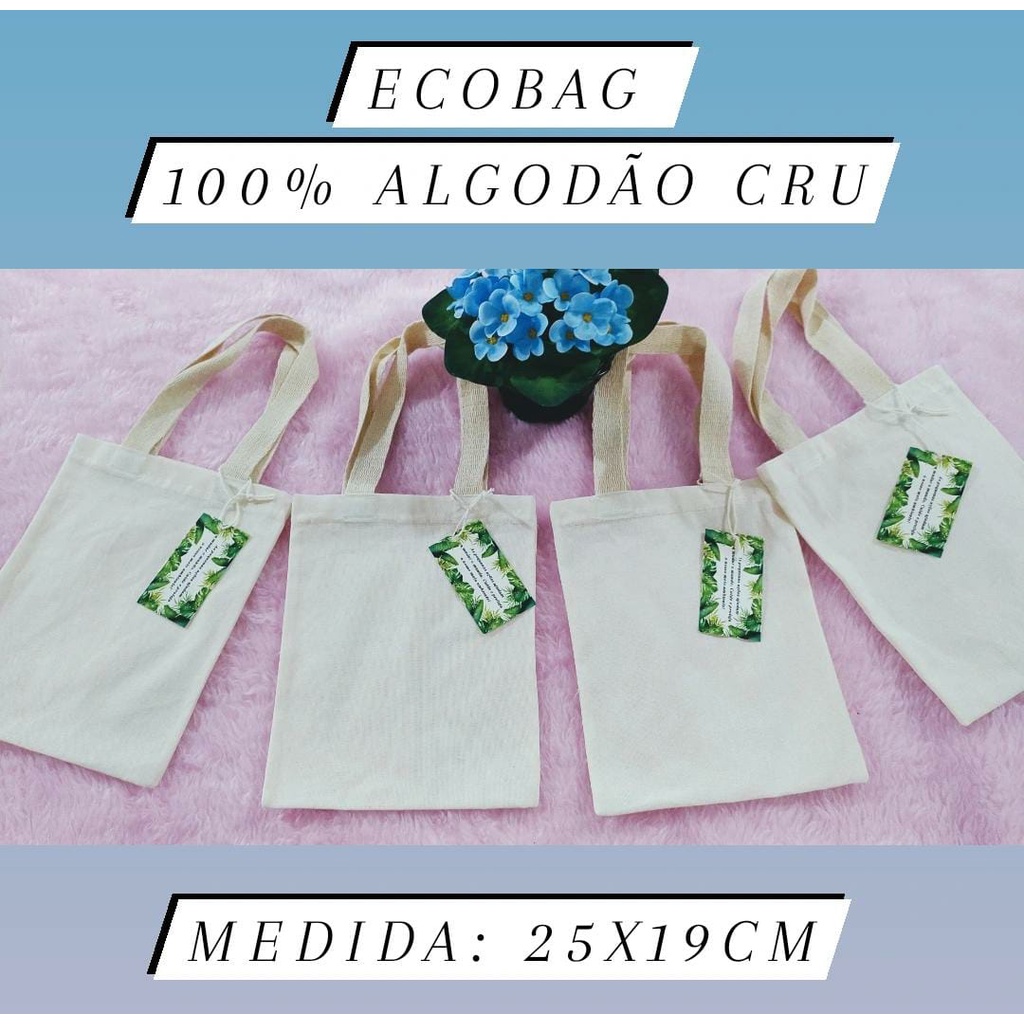 Kit com 10 Ecobags 25x20cm - 100% Algodão -Ecológico | Shopee Brasil