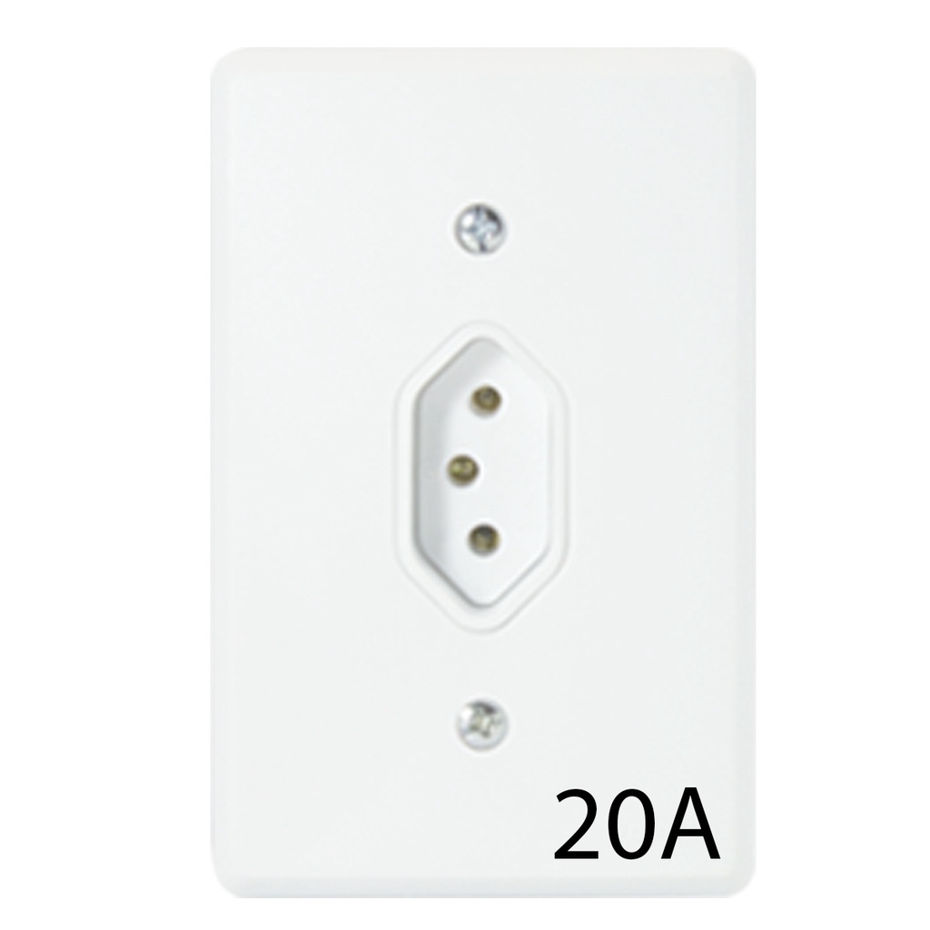 Tomada Interruptor 10A 20A SIMPLES BRANCA TOC COMPLETA COM PLACA E ...