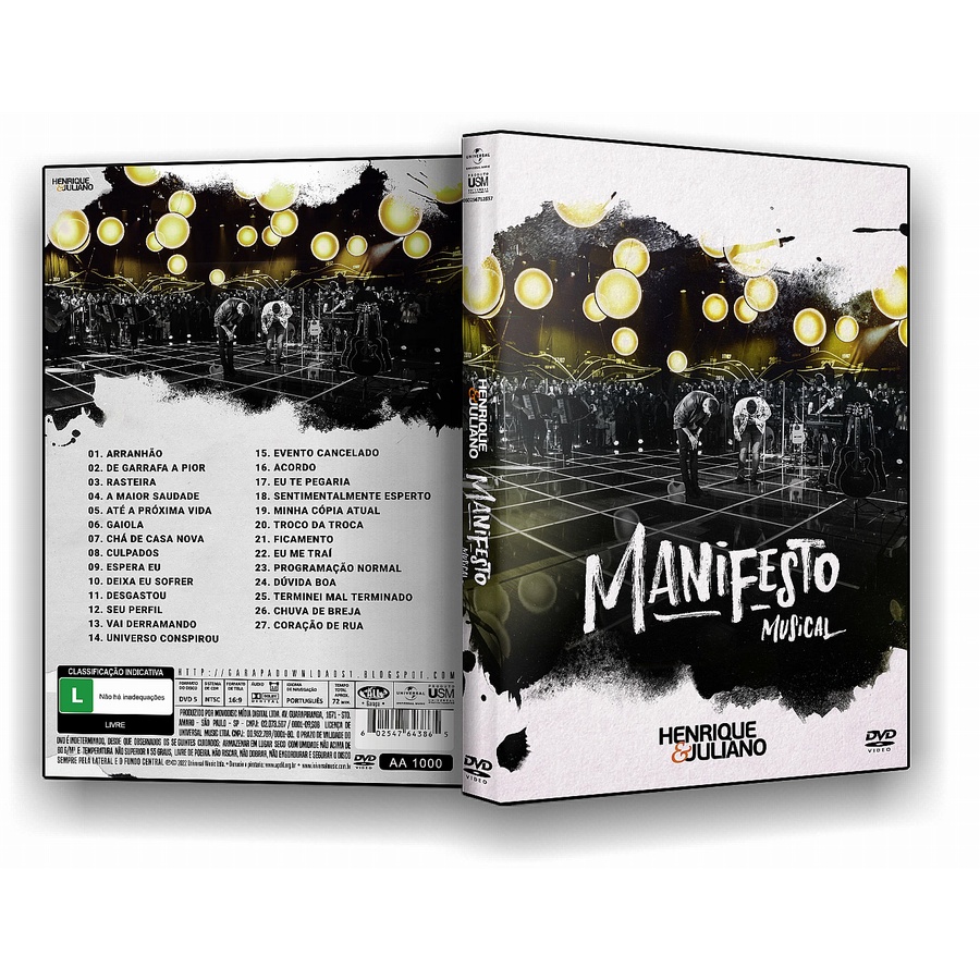 DVD Henrique & Juliano - Manifesto Musical | Shopee Brasil