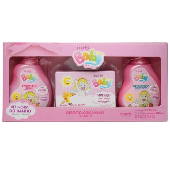 Kit Muriel Baby Menina Shampoo + Condicionador 100ml + Sabonete 90g ... Kit Muriel Baby Menina Shampoo + Condicionador 100ml + Sabonete 90g ...
