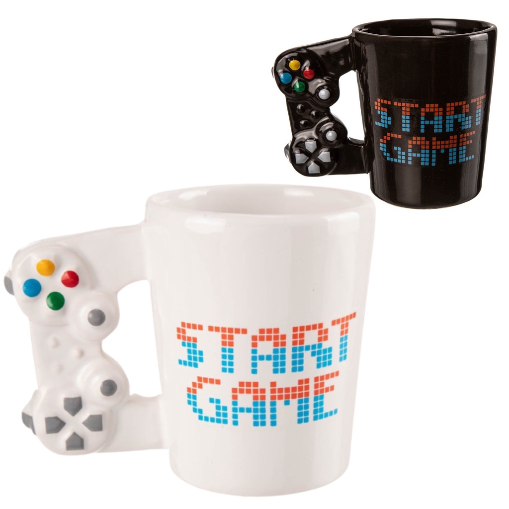 Caneca Gamer Start Game Geek 300ml Enfeite 3D Porta Treco Cerâmica ...