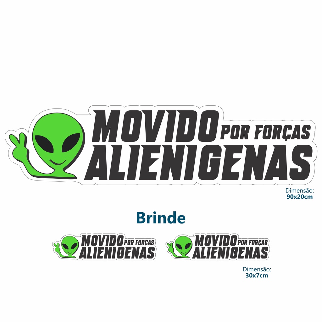 Adesivo Parabrisa Movido Por Forças Alienígenas 90x20cm | Shopee Brasil