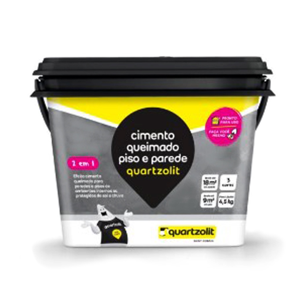 Cimento Queimado Pronto Quartzolit Cinza Piso e Parede 4,5kg | Shopee ...