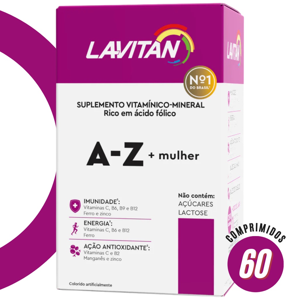 Lavitan AZ Mulher Suplemento Feminino Completo Multi Vitaminas 60 ...