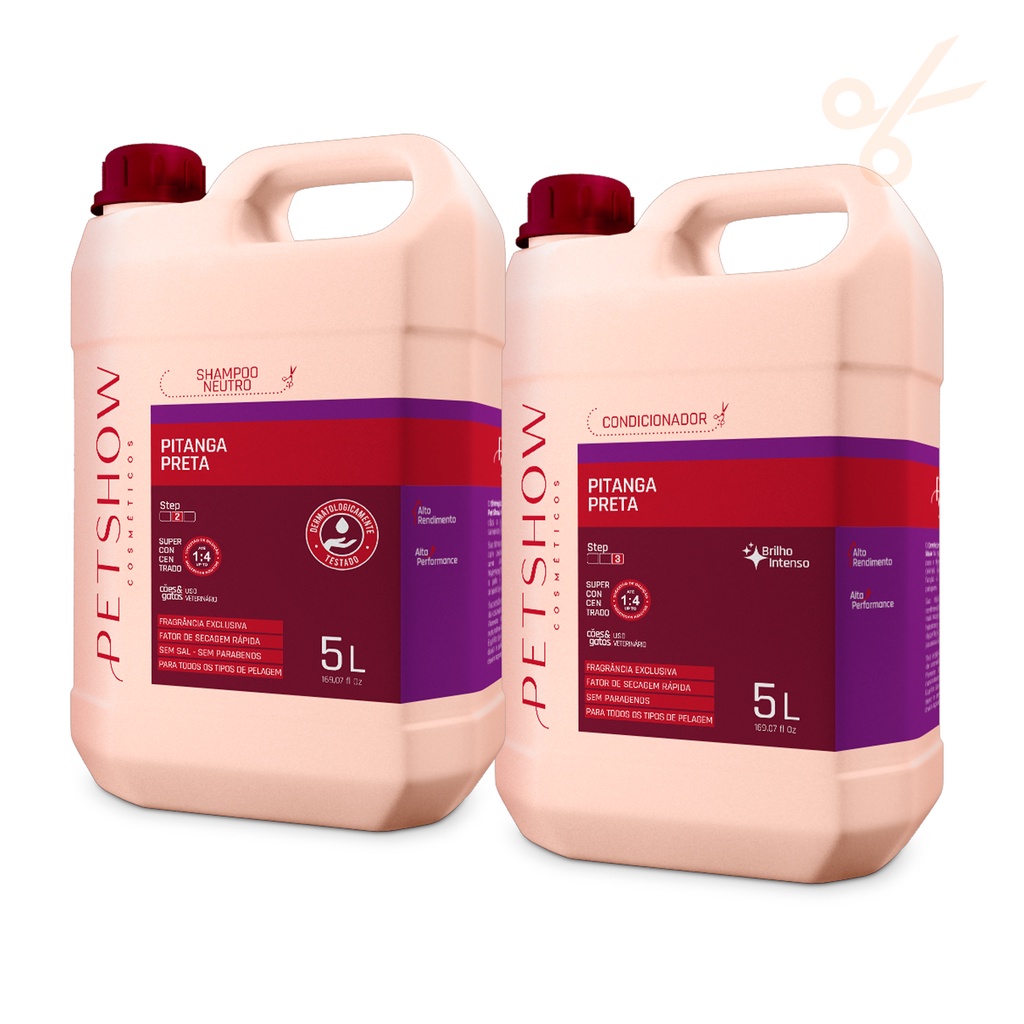 Shampoo e Condicionador Pitanga Preta 5L Pet Show | Shopee Brasil