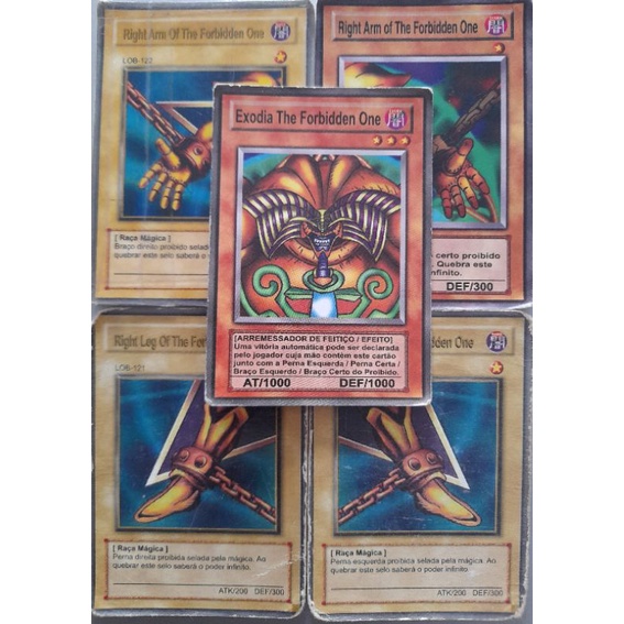 5 Cards Yugioh - Partes do Exodia Completo | Shopee Brasil