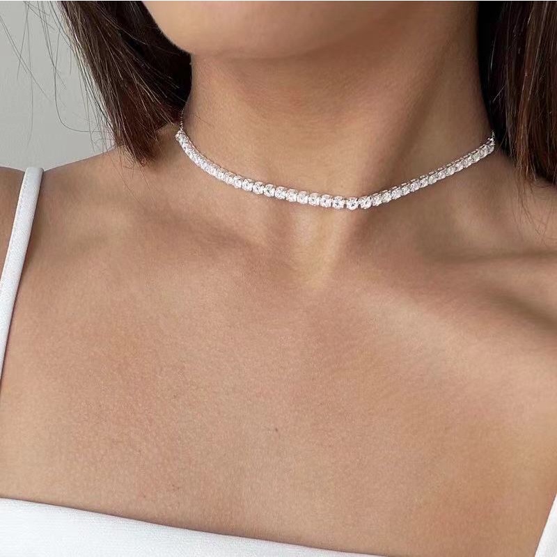 Colar Choker Feminina Riviera Cristal Zircônia Banhado A Ouro 18k Prata ...