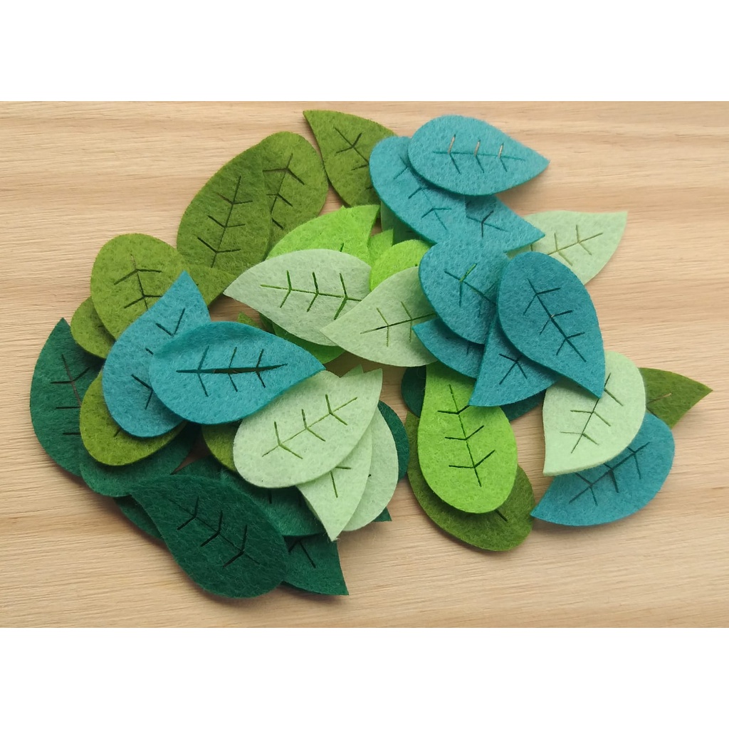 Recorte Feltro Folha Vasada 50 unidades | Shopee Brasil