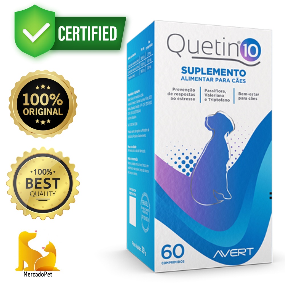 Suplemento Alimentar Para Cães Quetin 10 Caixa Com 60 Comprimidos ...