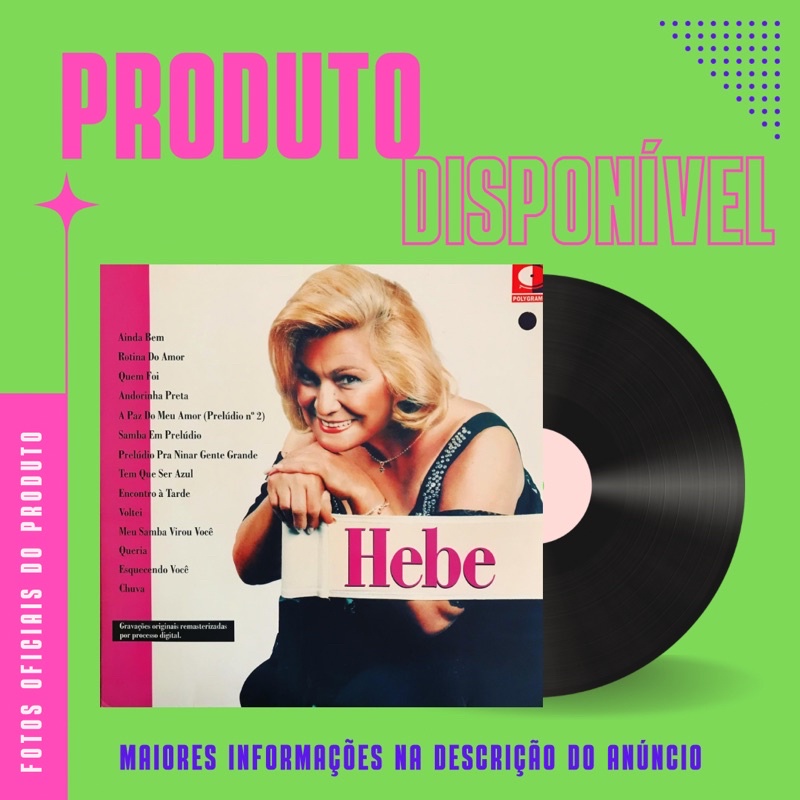 LP / VINIL HEBE - HEBE CAMARGO | Shopee Brasil