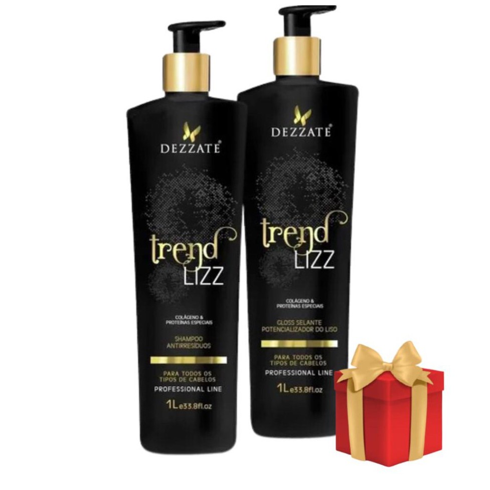 Progressiva Sem Formol Trend Lizz Organica 1000 ml (Shampoo1L+ Gloss 1L ...