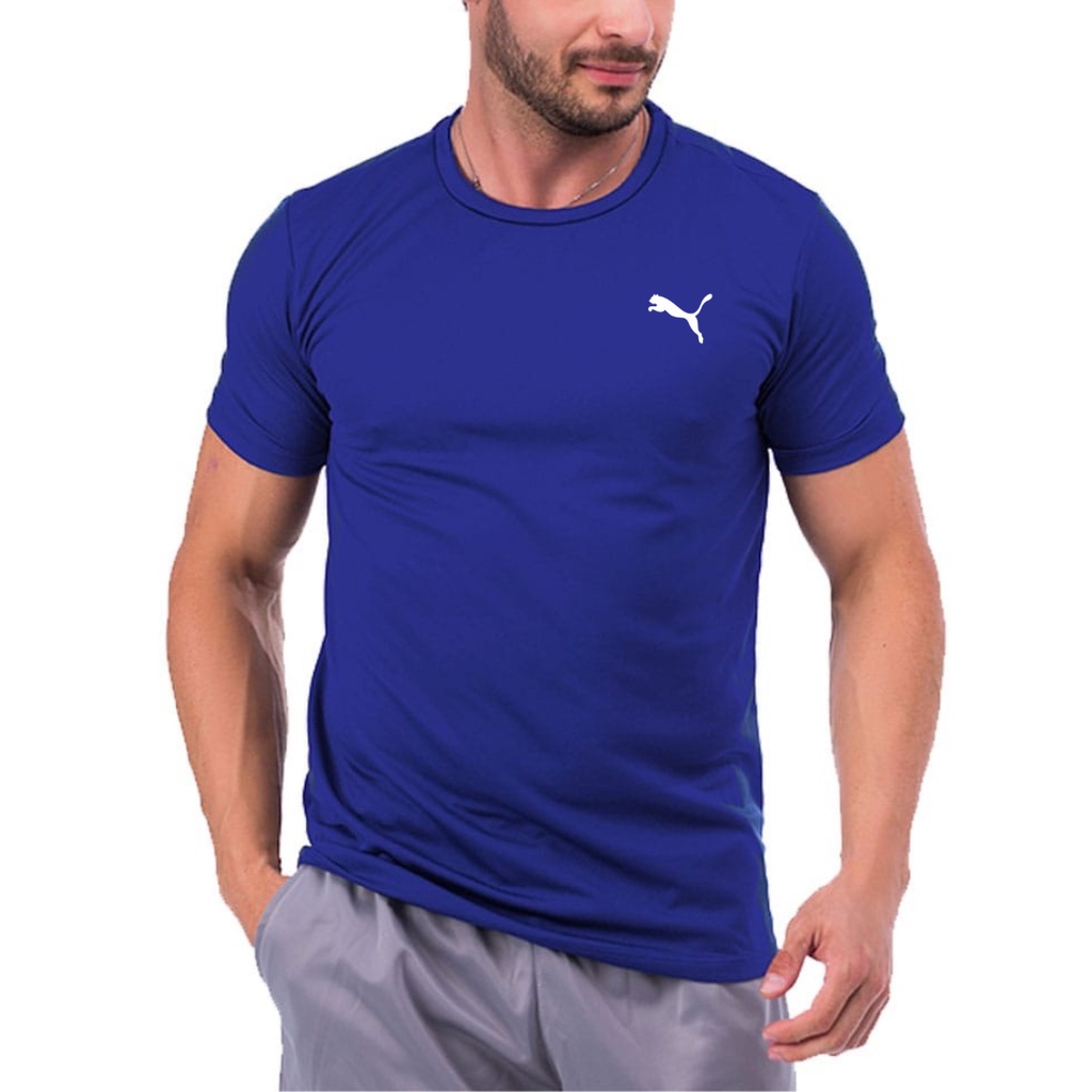 Camiseta Puma Dri Fit UV Camisa Casual e Para Treinos Fitness | Shopee ...