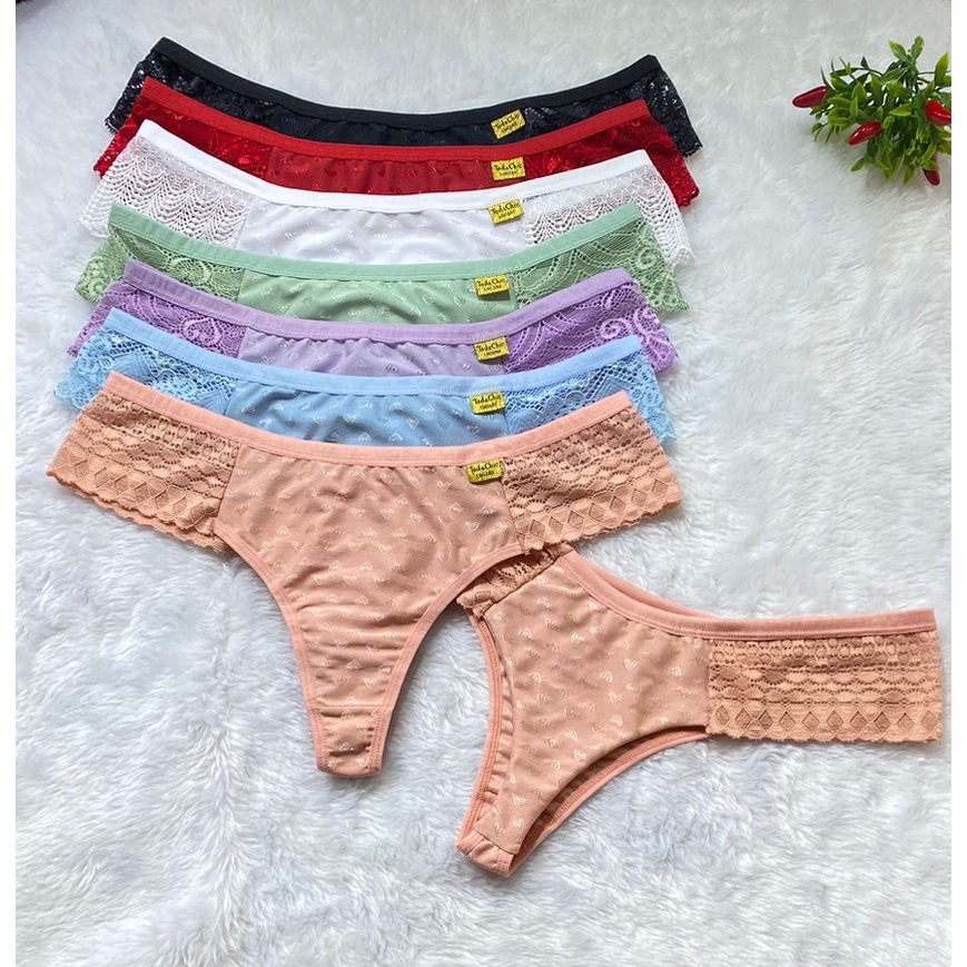 Kit 5 Calcinhas Fio Duplo Calcinha Conforto Tanga Fio Dental Ref 322 ...