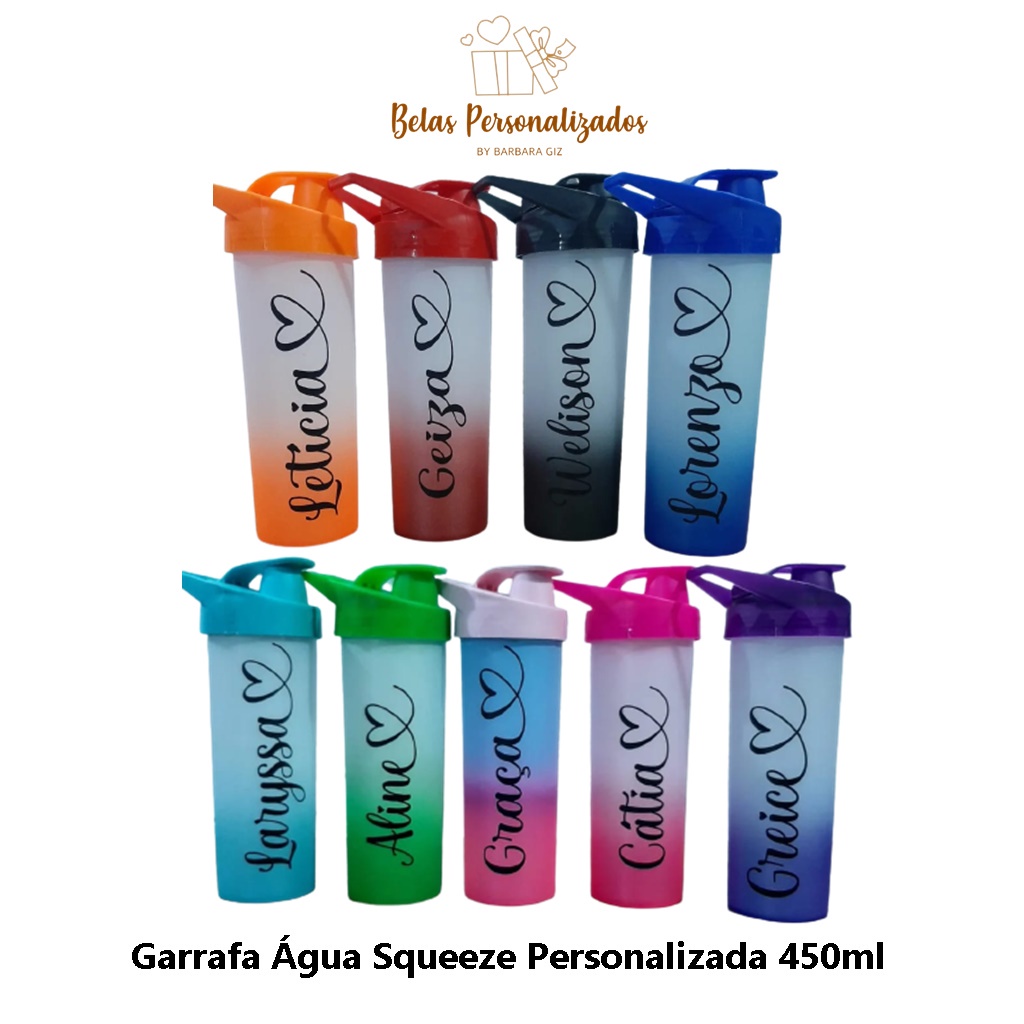 Garrafas squeeze 450ml - personalizada - Atacado | Shopee Brasil
