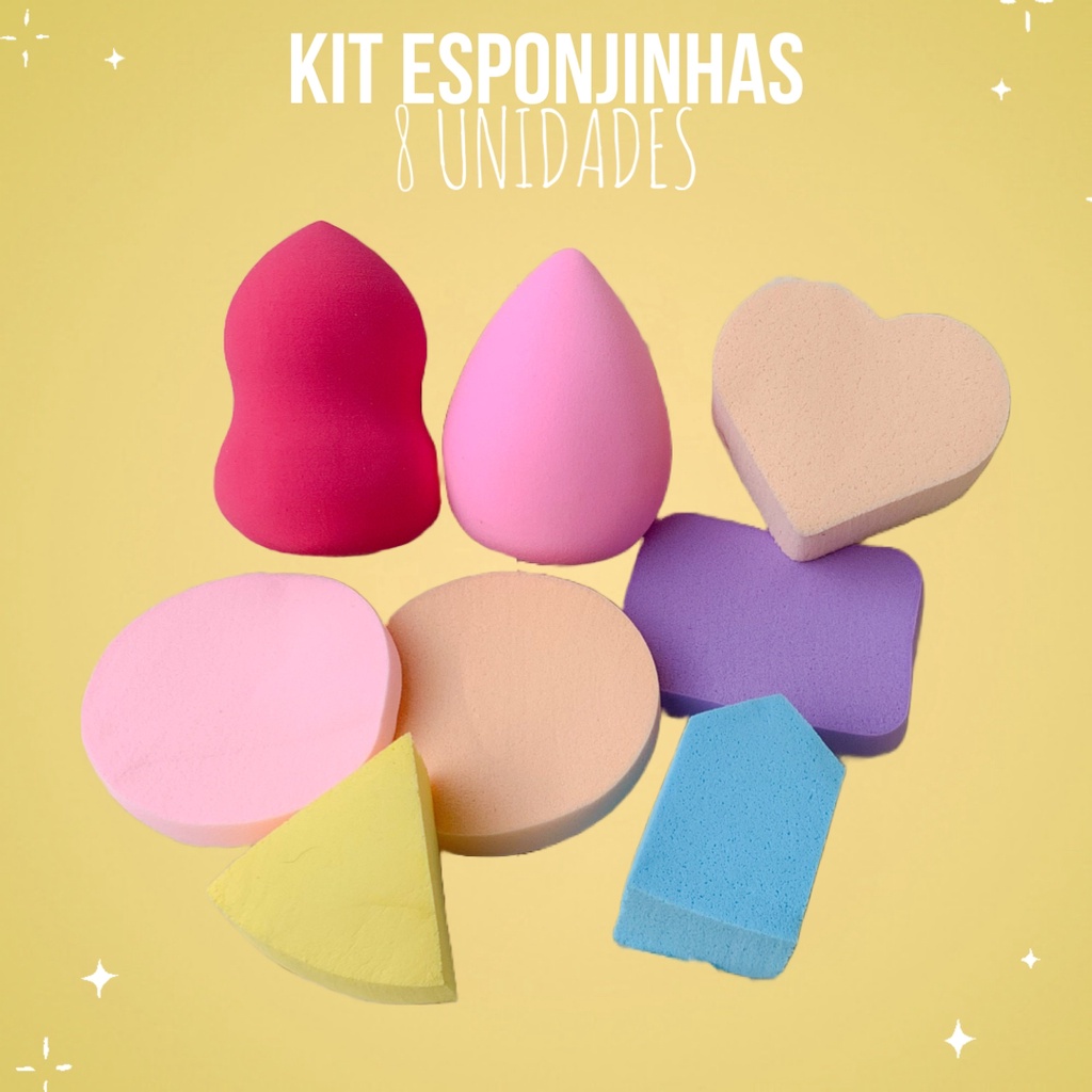 Kit Esponjas para maquiagem - 8 unidades | Shopee Brasil