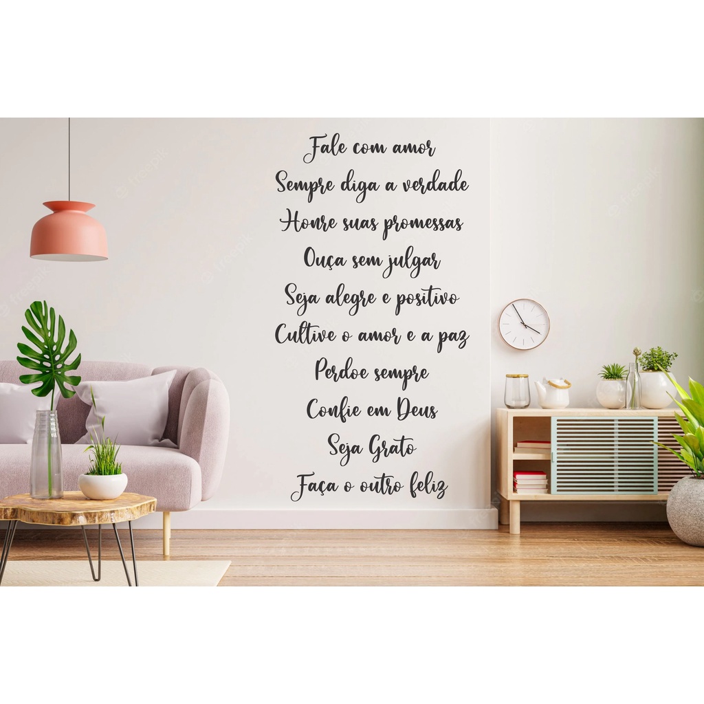 Quadro Decorativo em MDF Frase Fale com amor Sempre diga a verdade em ...