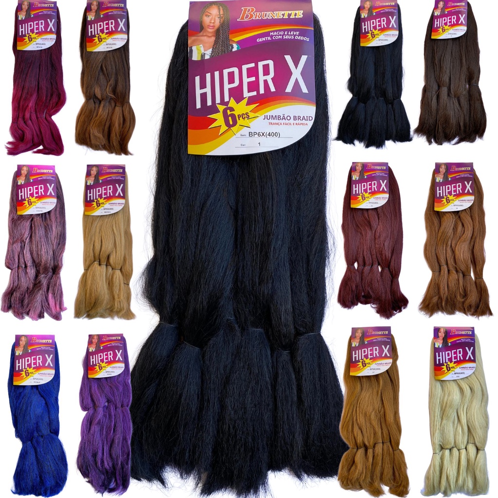 Jumbo Hiper X Novo Cabelo Para Trança com 400 GRAMAS | Shopee Brasil