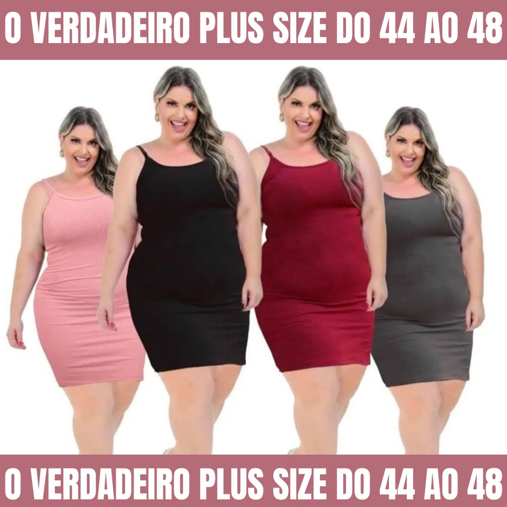 Vestido Curto GG Plus Canelado tamanho 44 ao 48 Vestido Alcinha Tubinho ...