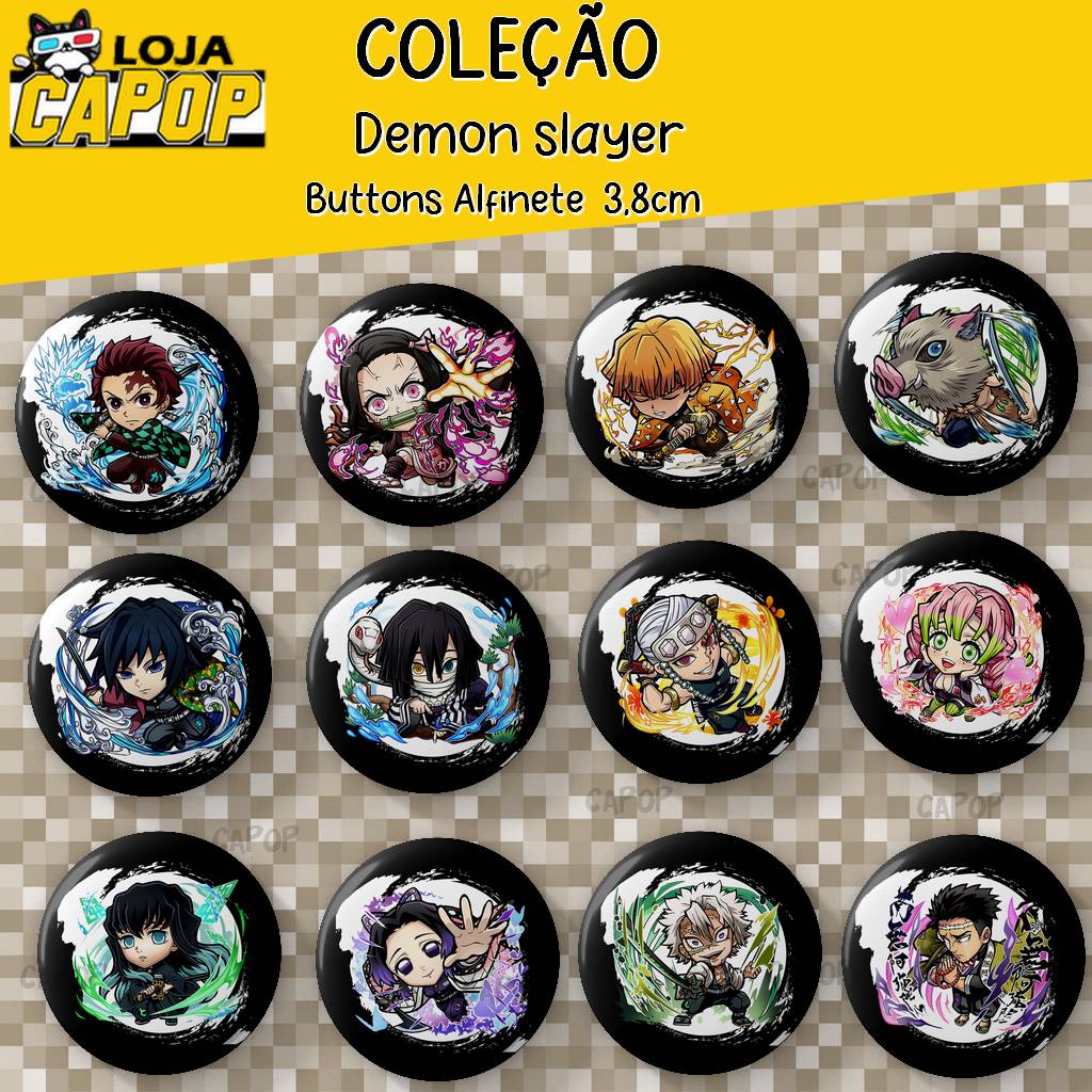 Bottons Demon Slayer: Kimetsu no Yaiba - Anime - Pin, Broche, Botons ...
