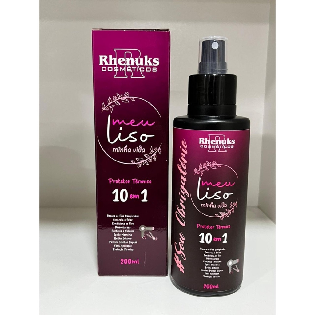 Protetor térmico liso magico Spray Protetor Térmico Meu Liso 10 Em 1 ...