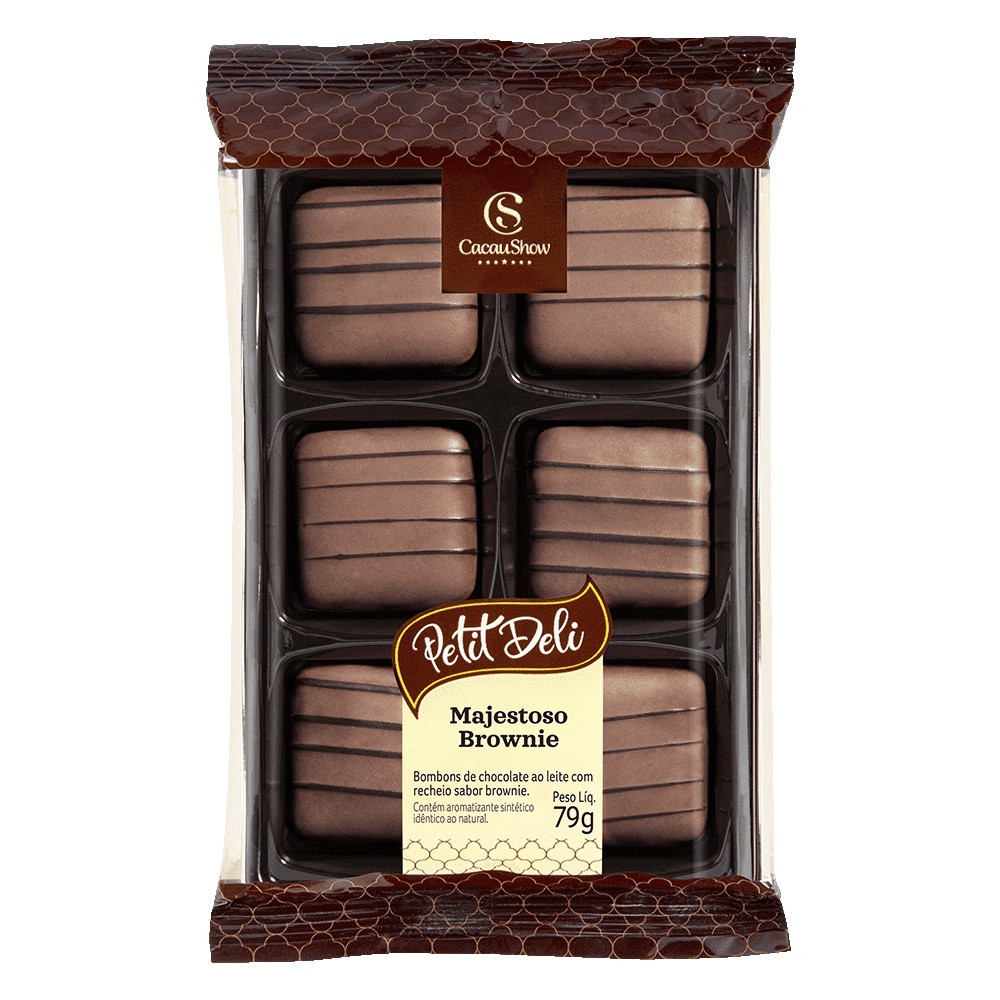 Bombom Petit deli brownie decorado 79g cacau show | Shopee Brasil