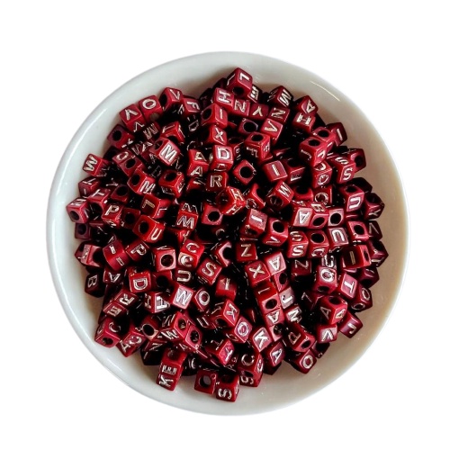 200 Unidades de Miçanga Entremeio Letras Quadradas Alfabeto SANGRIA ...