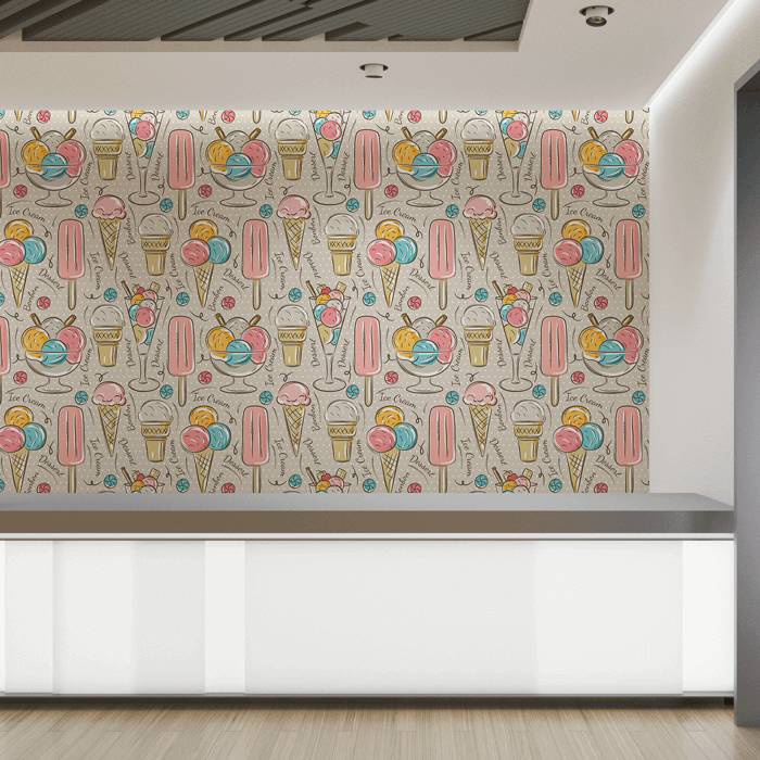 Papel de Parede Sorveteria N5053 | Shopee Brasil