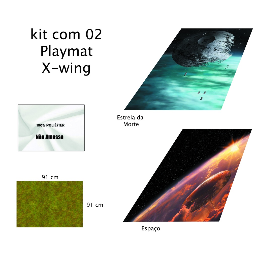 Kit com 2 Playmat X-wing Star Wars Boardgame (Estrela da morte, Sol e ...