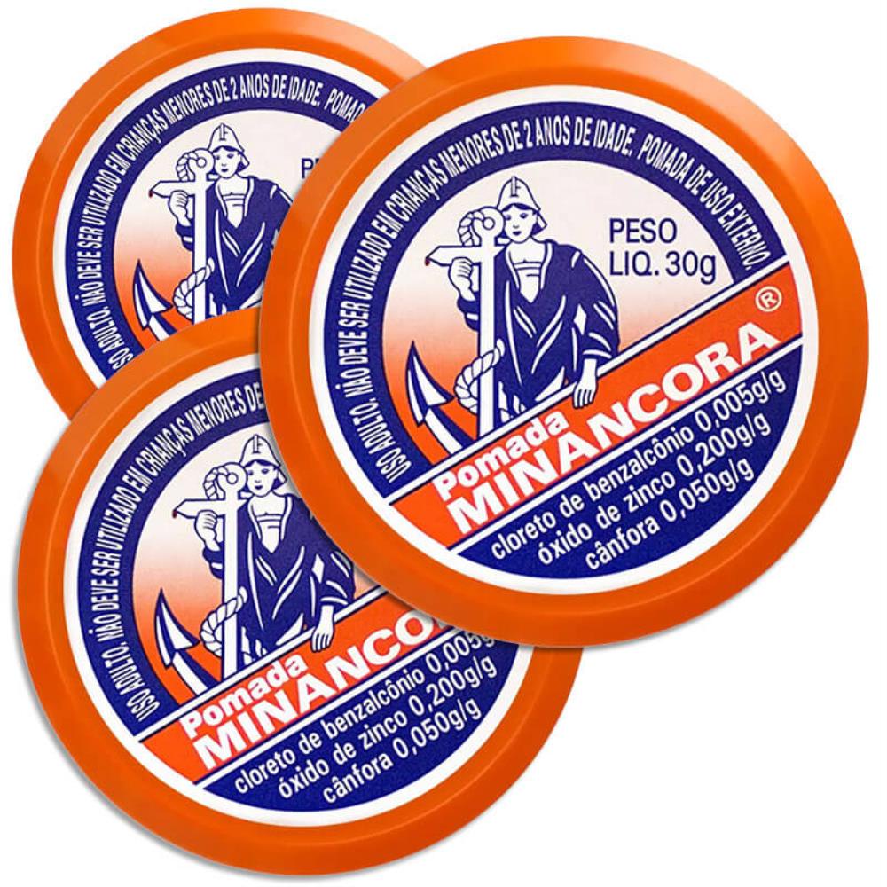 kit 3 x Minancora pomada lata 30g pele espinhas frieira cicatrização ...