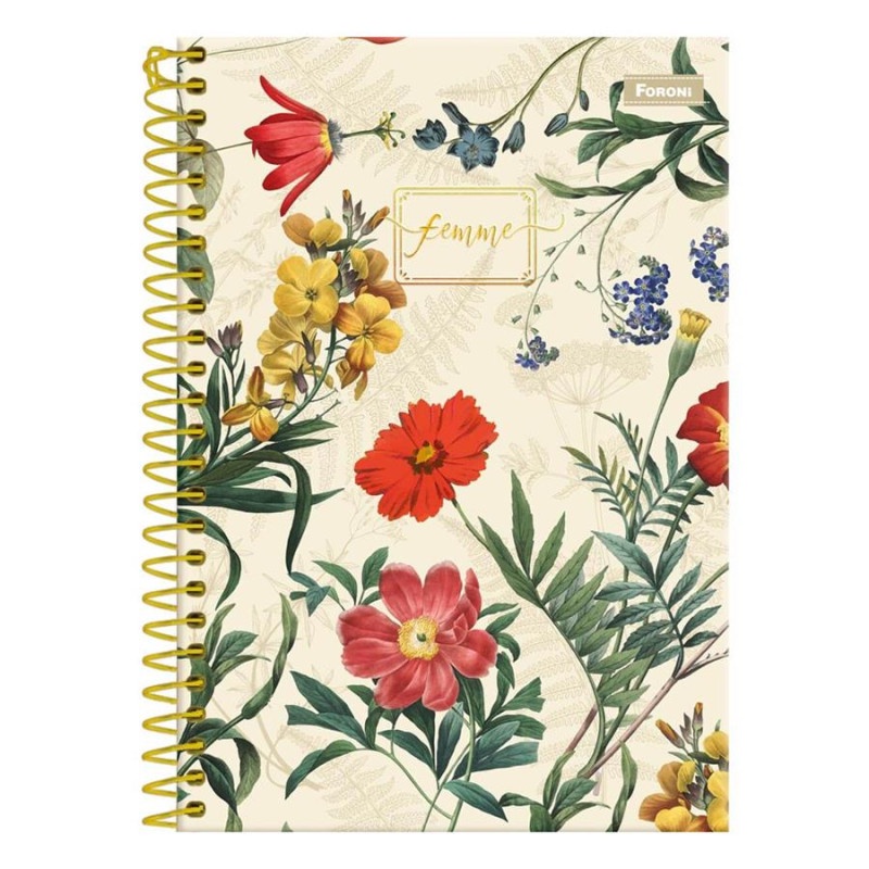 Caderno Linguagem Espiral Capa Dura 1/4 80fls Femme Foroni | Shopee Brasil