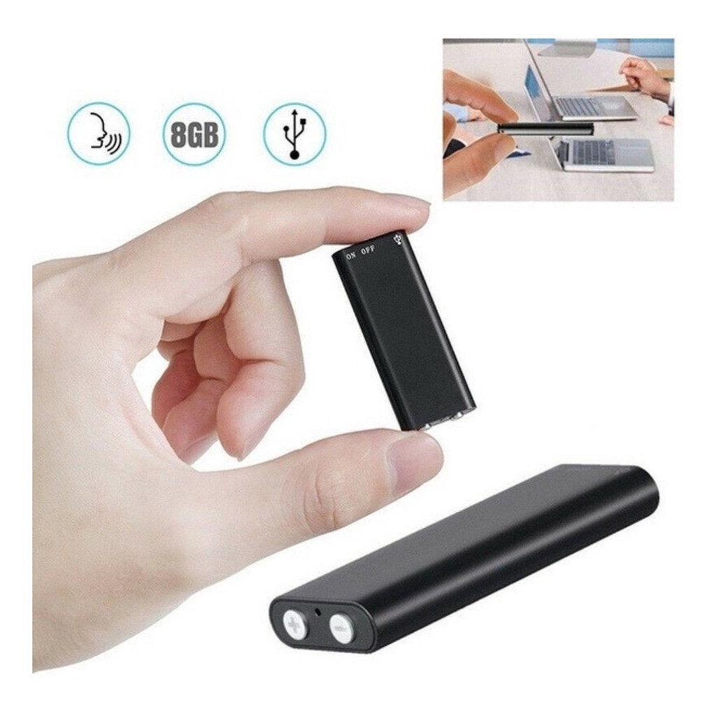 Micro Escuta Mini Gravador Voz Som Digital Espião Espia 96 horas Envio ...
