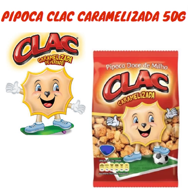 Pipoca Clac 50g Caramelizada Pipoca Doce para Festas Lanches Escola ...
