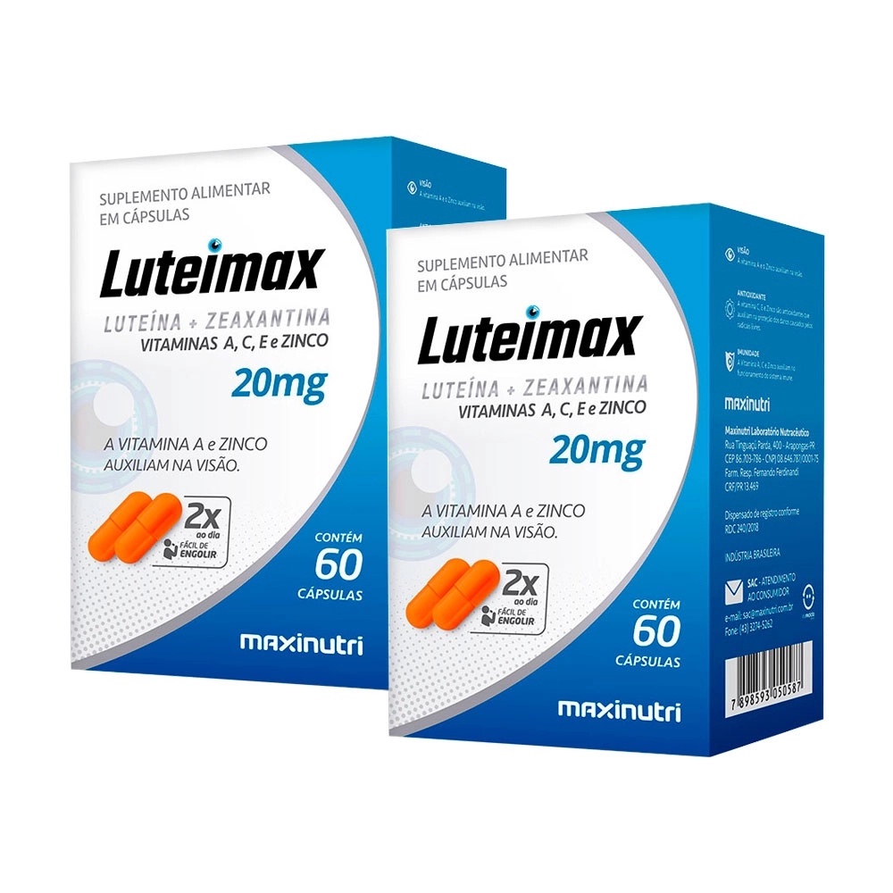 Luteimax 20mg 60 cápsulas | Shopee Brasil