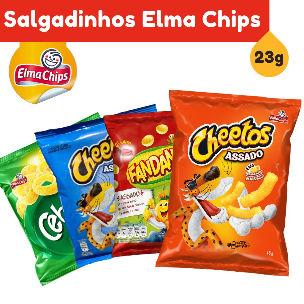 SALGADINHO ELMA CHIPS KIT 10UND 23G | Shopee Brasil