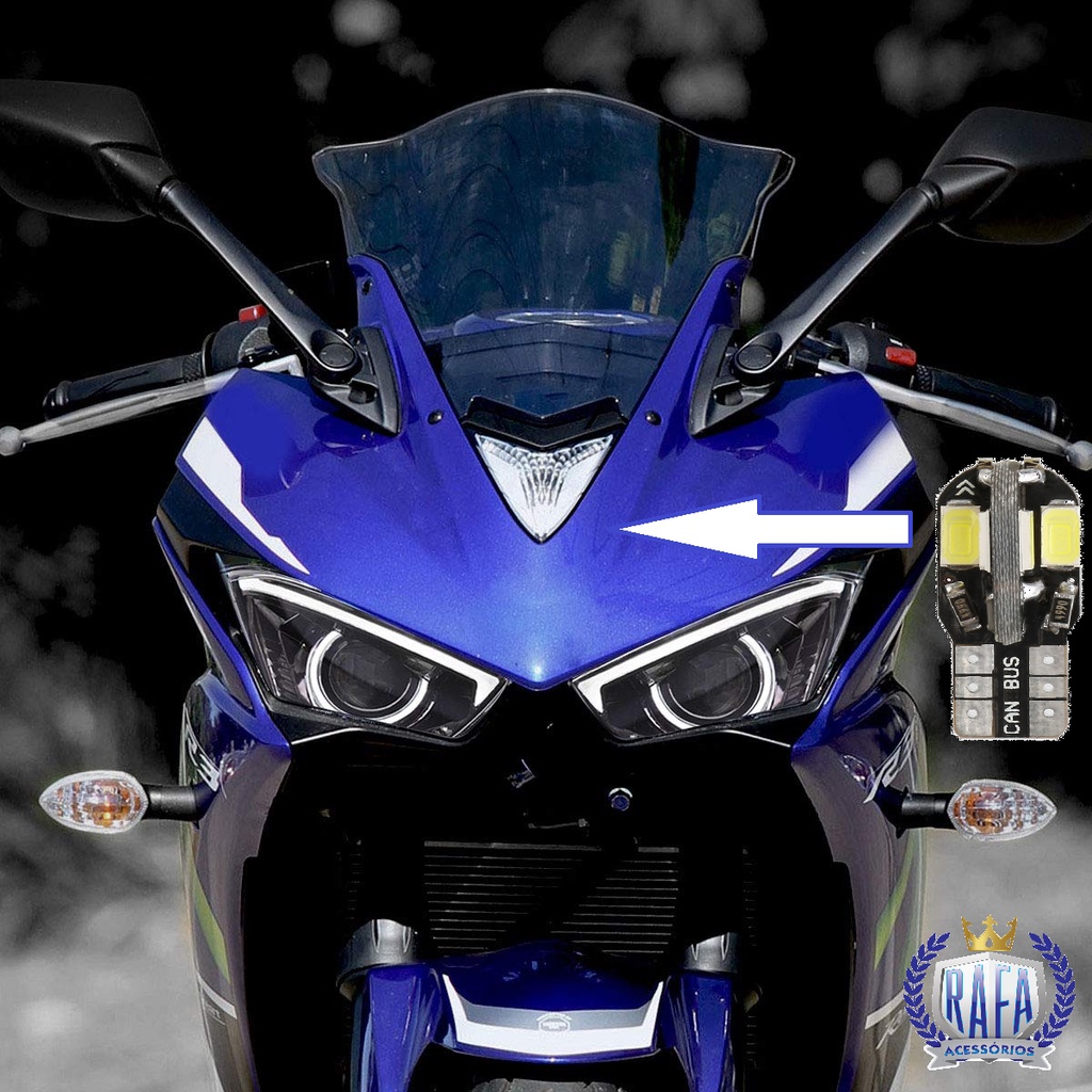Led Pingo Yamaha R3 Led Super Farol Forte Alta Qualidade + Placa ...