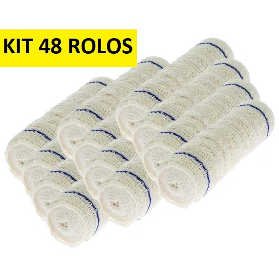 kit 48 Atadura Crepom 15cm X 1,80m, 13 fios 100% algodão, 48 unidades | Shopee Brasil