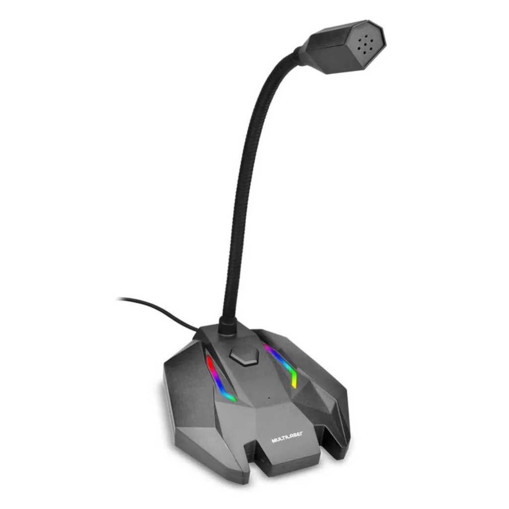 Microfone Gamer Profissional Multilaser Entrada Usb Com Led Rgb ...