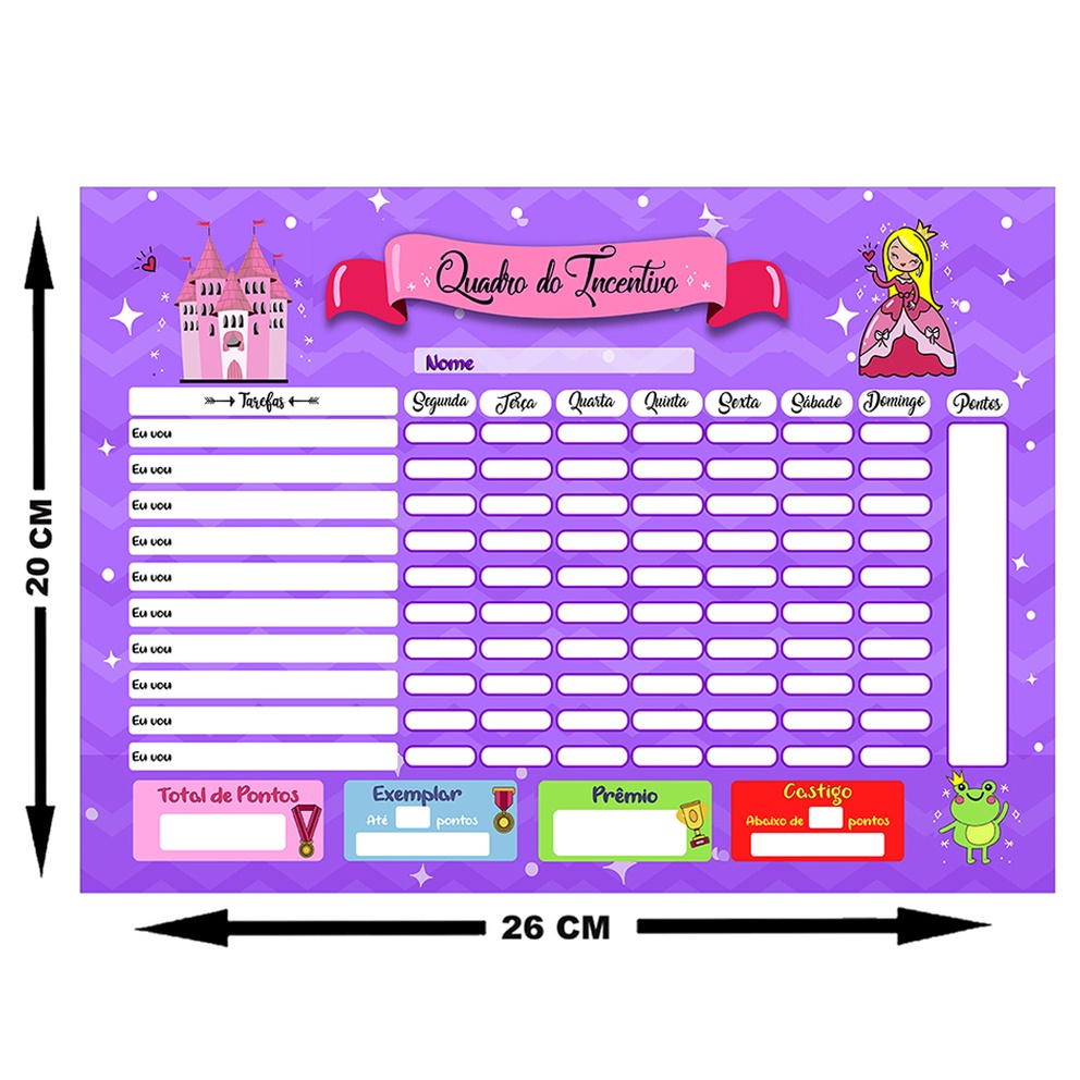 Quadro do Incentivo de Metal Semanal 20x26cm + Caneta (DP05) | Shopee Brasil