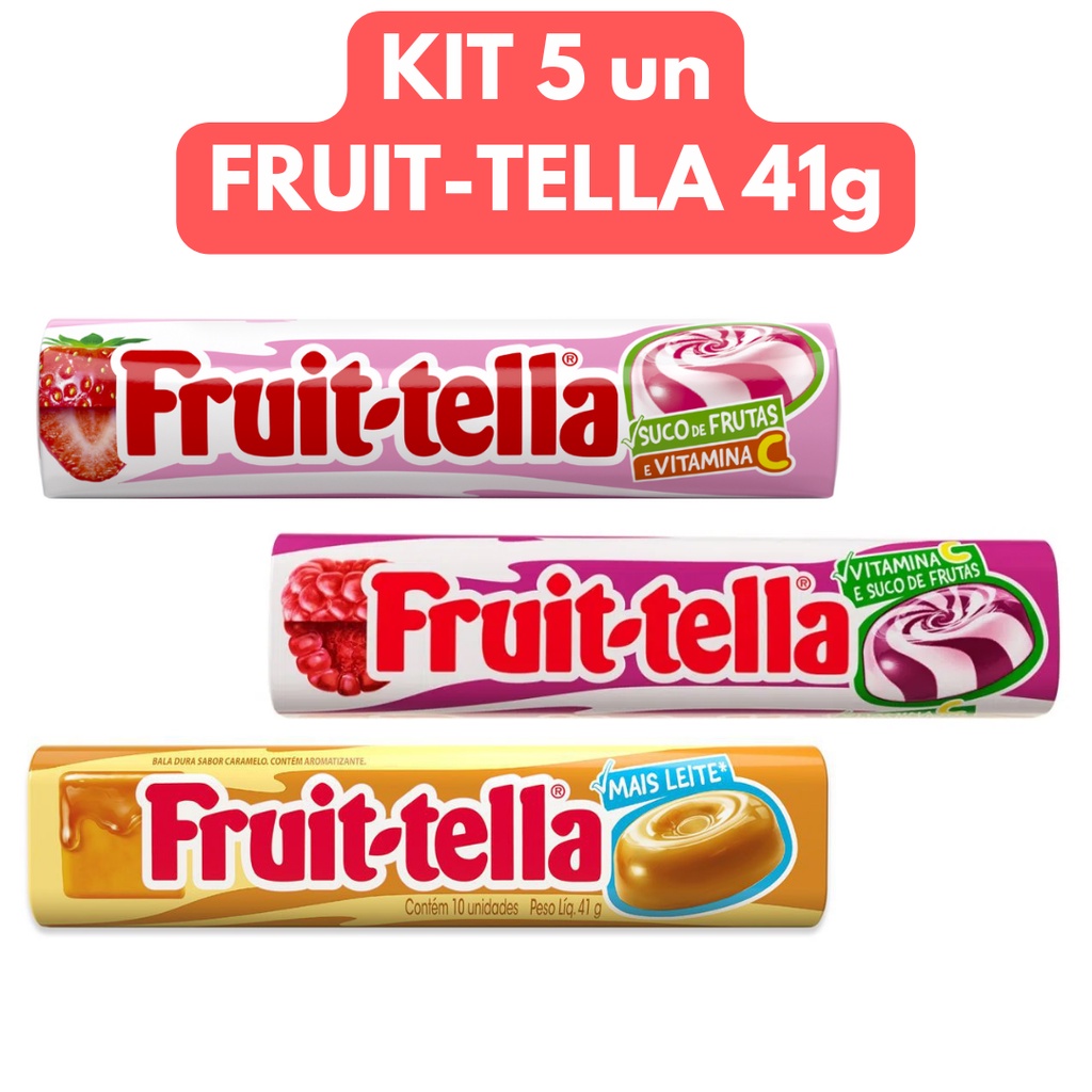 Kit 5 Fruittella Swirl Bala 41g Caramelo Framboesa Morango Creme Leite ...