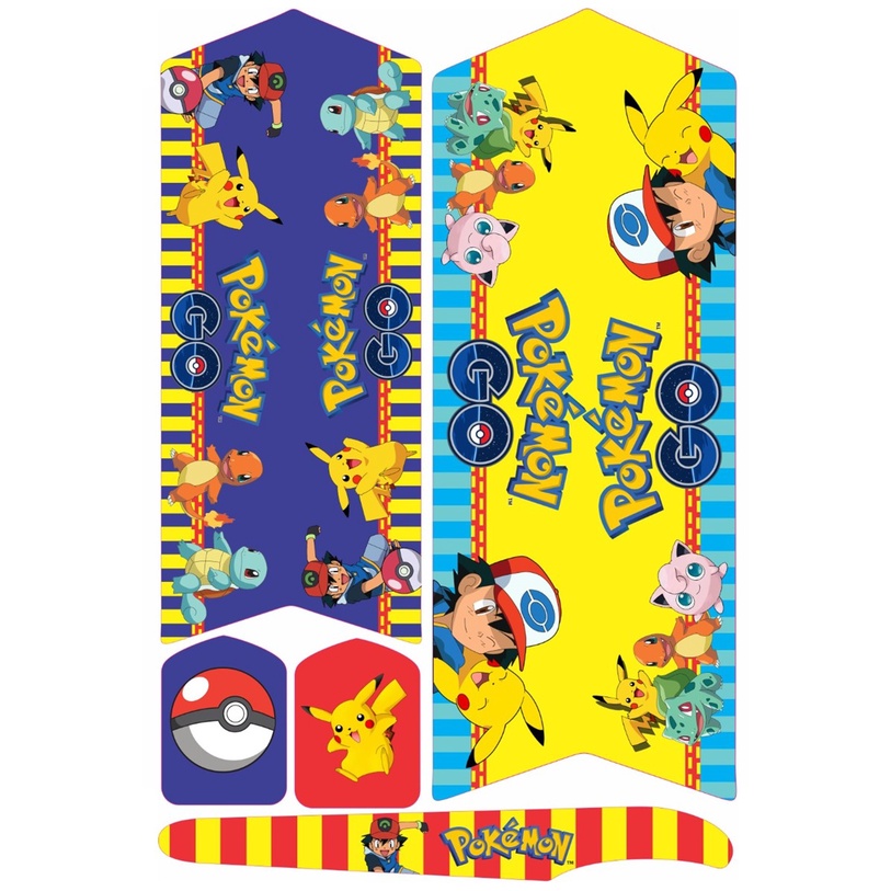 Cartela Adesivo Bike Pokémon Pikachu Ash Bicicleta Infantil 14/16/20 ...
