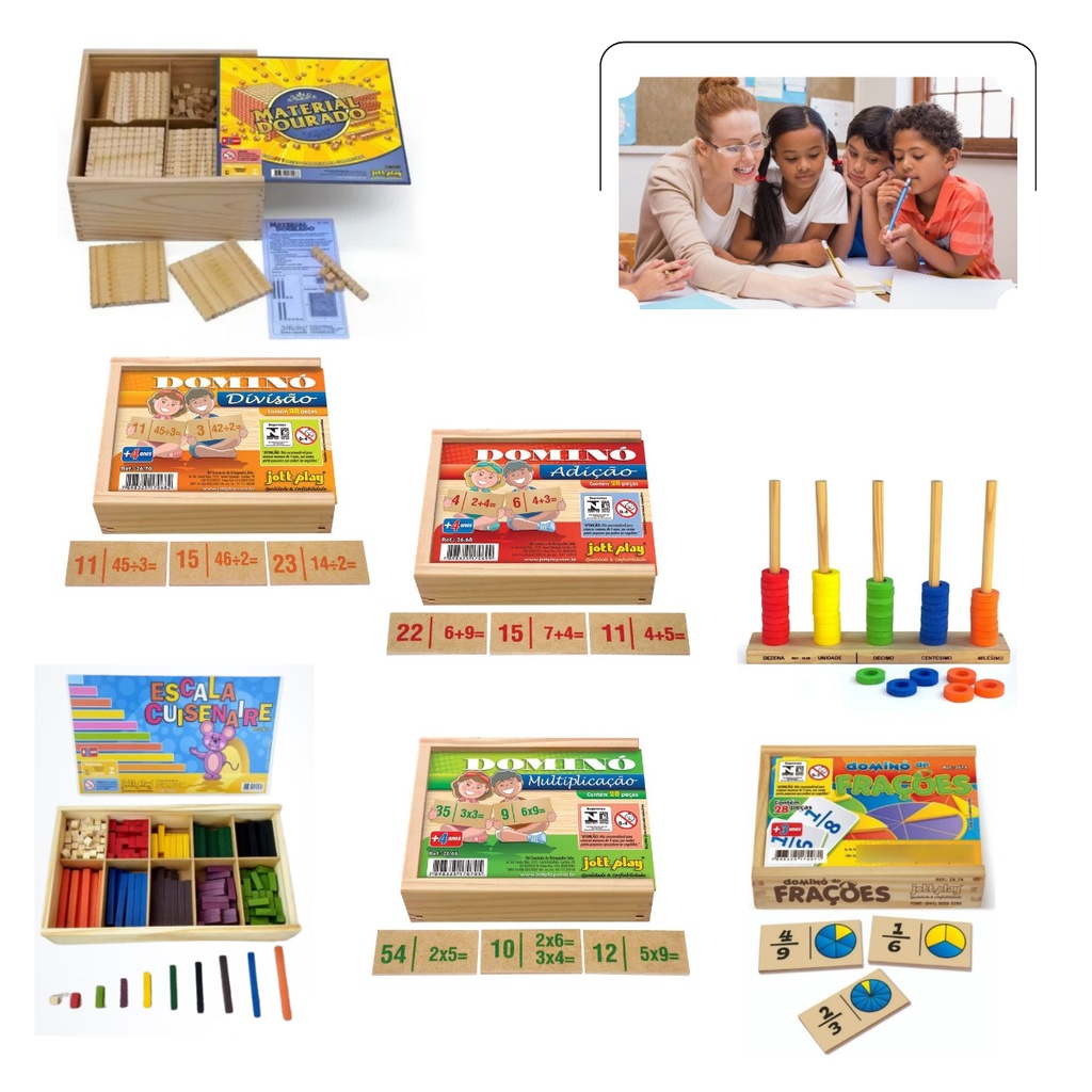 Combo Professor De Matemática Ensine Brincando Escola Kumon kit ...