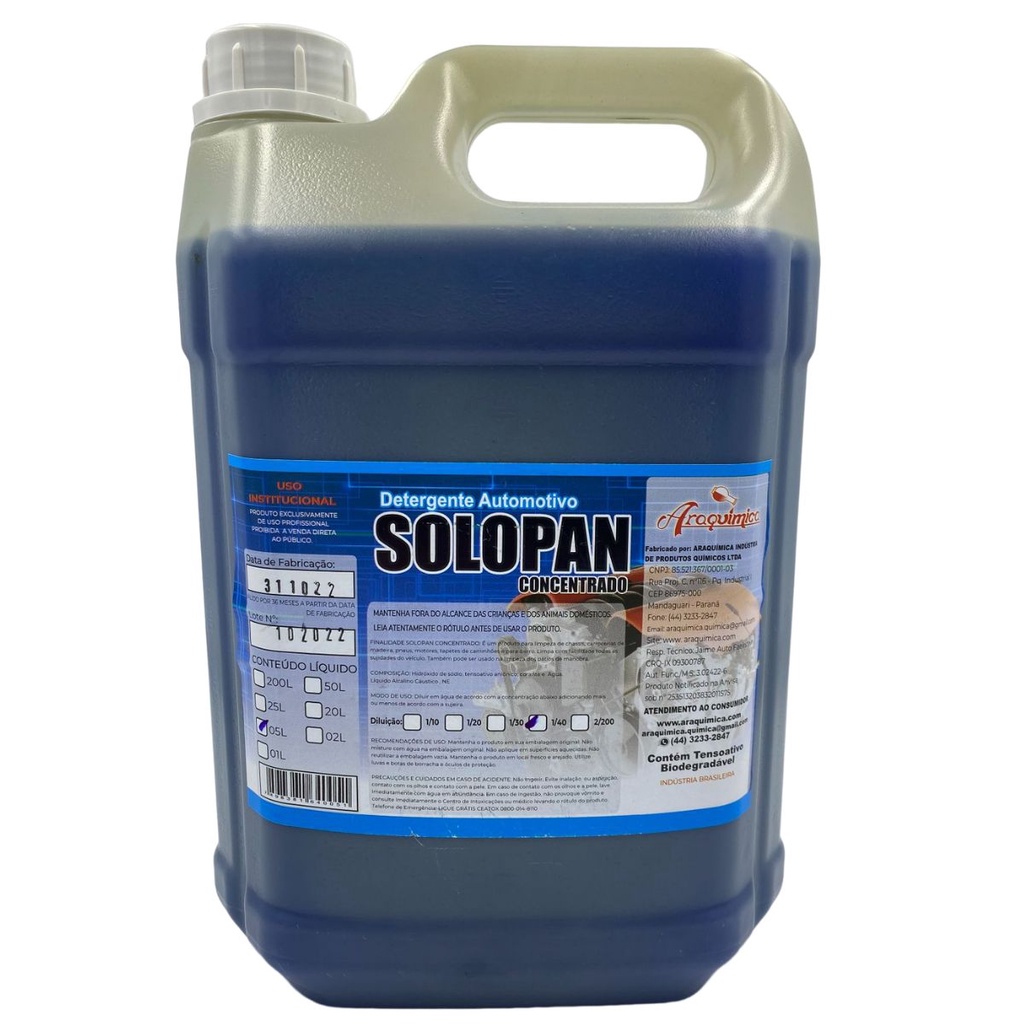 Solupan Concentrado Desengraxante Limpeza Pesada 5 Litros | Shopee Brasil