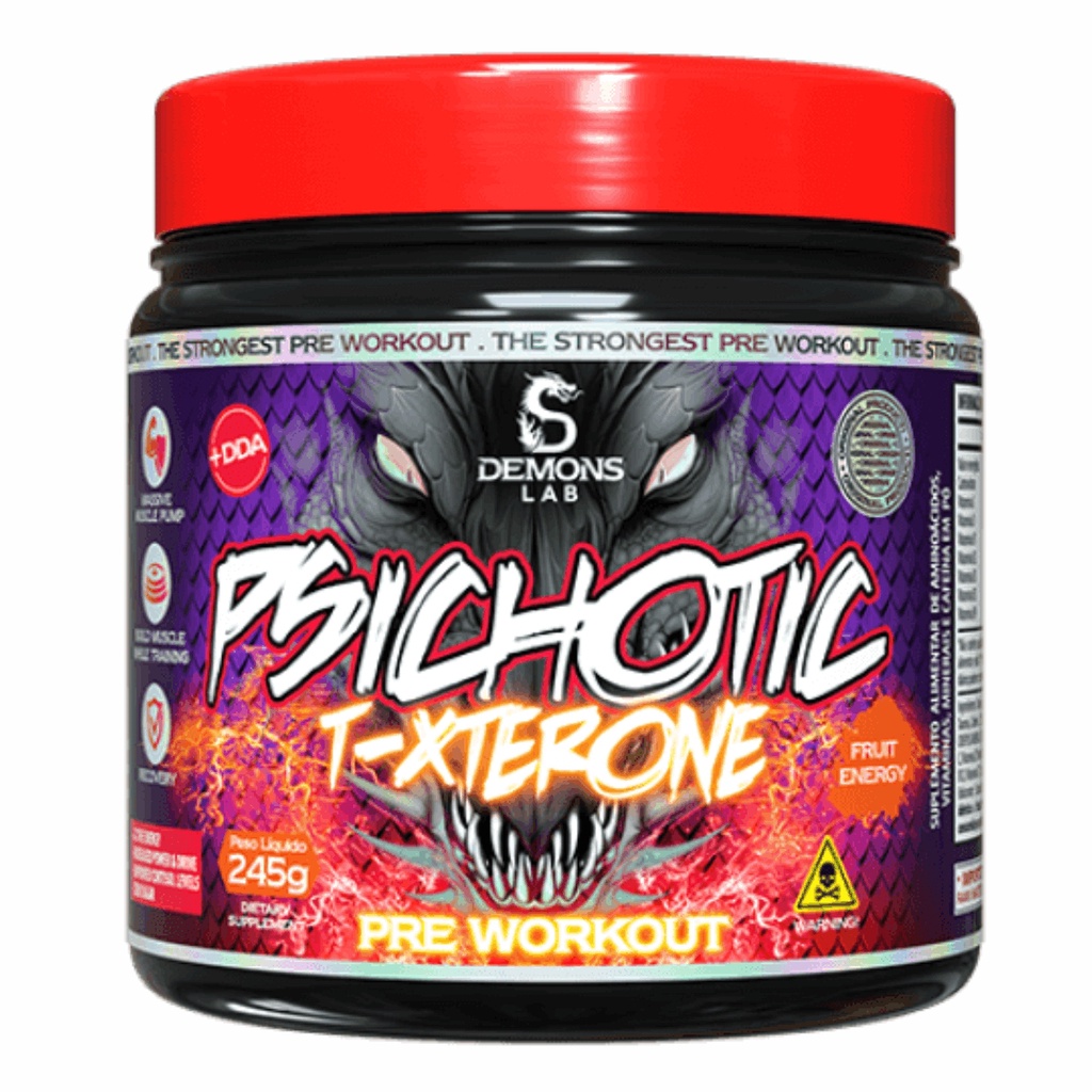 Pré-treino Psichotic T-Xterone 245g Fruit Energy - Demons Lab | Shopee Brasil