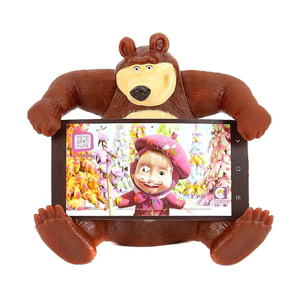 Boneco Urso Masha E O Urso Vinil Brinquedo Suporte Celular | Shopee Brasil