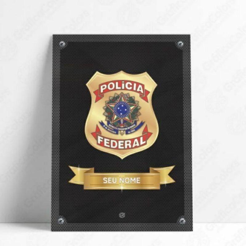Placa Decorativa Policia Federal Personalizada | Shopee Brasil