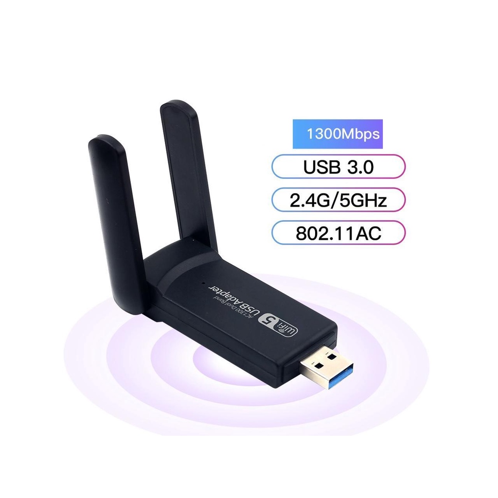 Adaptador Wifi 5G Usb 3.0 Dual Band 5ghz Ac 1300mbps Pc Note WiFi 5G ...
