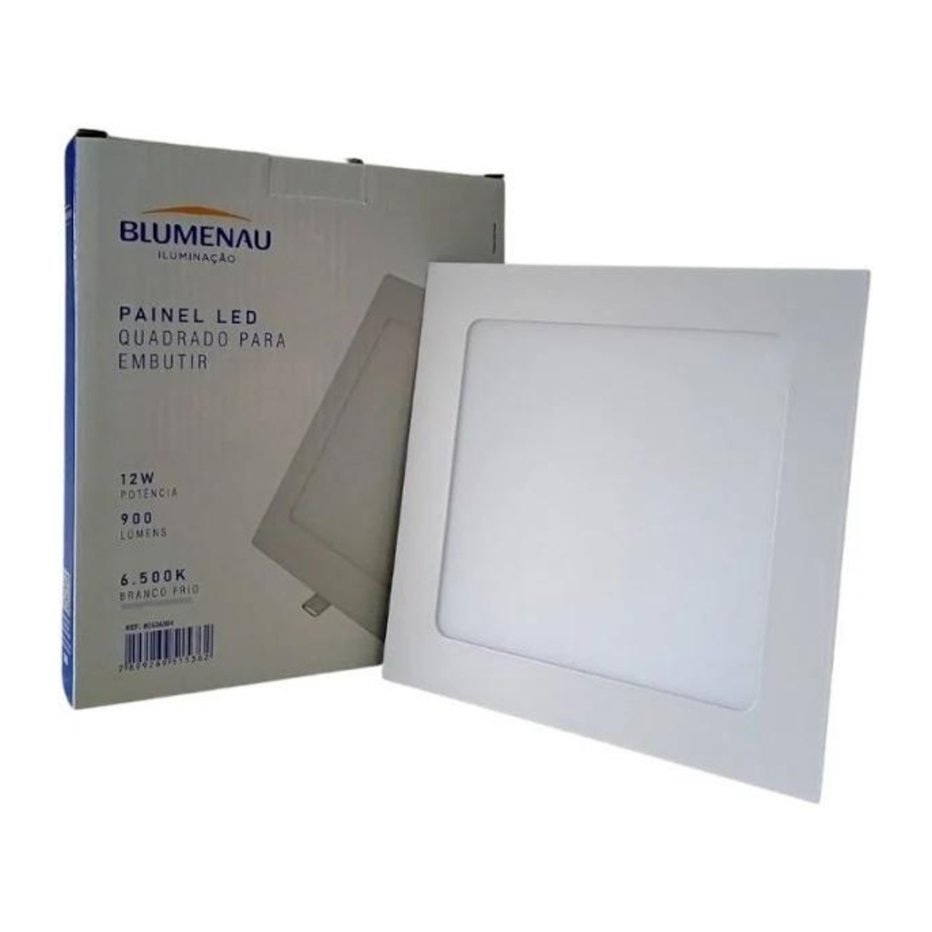 Painel Led 12w Embutir Quadrado 6500K Bivolt Blumenau Kit 08Unid | Shopee Brasil