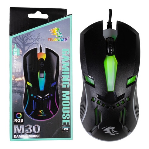 Mouse Gamer Com Fio RGB Usb E Led Yelandar M30 | Shopee Brasil