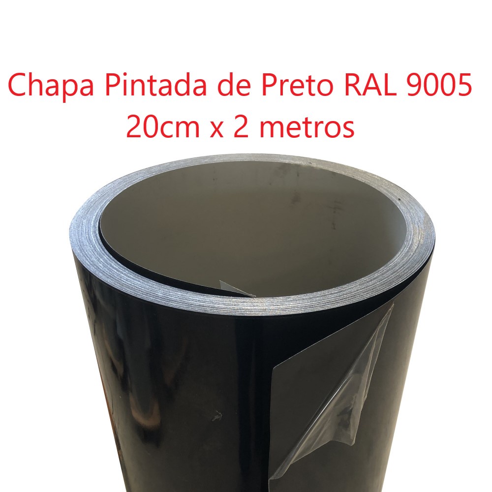 Chapa Preta 20cm x 2m Galvalume | Shopee Brasil