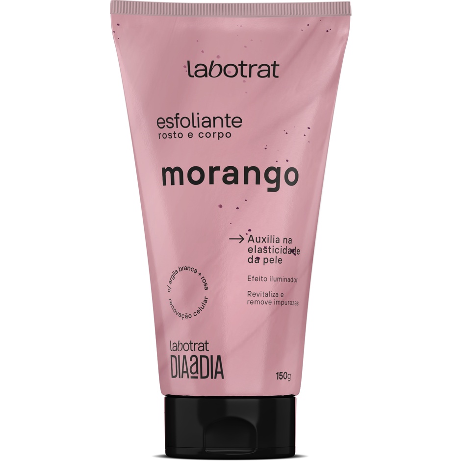 Esfoliante Morango para Corpo e Rosto com Argila Branca e Rosa Labotrat ...